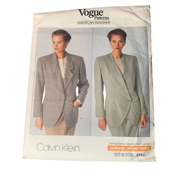 Calvin Klein | Other | Vogue Patterns Calvin Klein 2393 Womens Jacket ...
